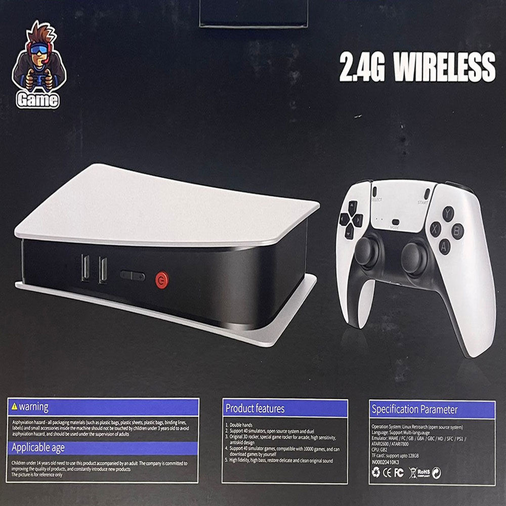 Buy Online 4K Classic Game Console 2.4G Wireless Controller GamePad White in Qatar- Tccq.com